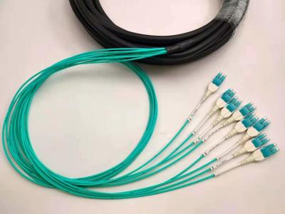 China Switchable Uniboot LC Duplex Fiber Patch Cord Multimode OM3 16 Core for sale