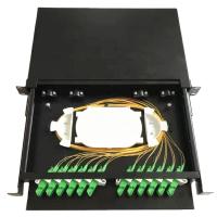China 1U Height E2000 APC Fiber Patch Panel Rack Mount 12 Ports ROHS for sale