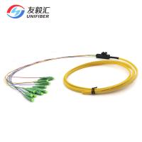 China LC APC Ribbon Fiber Fan Out Pigtails 12 Core 900um Single Mode G657A2 1.5m for sale