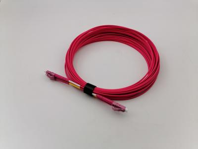 China OM4 Duplex Fiber Optic Patch Cord PVC LSZH 5M LC LC 50/125um for sale