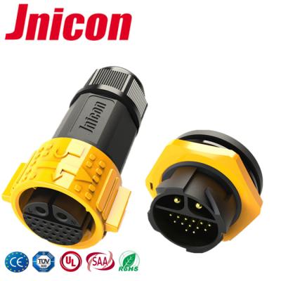 China 2+20 Pin M25 Outdoor Waterproof Connector Industrial Plug Socket IP67 Multi Pin Connector for sale