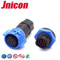 China Brass Gold-Plated M19 Low Voltage LED Connectors 16 Pin IP67 Panel Mount Connector for sale