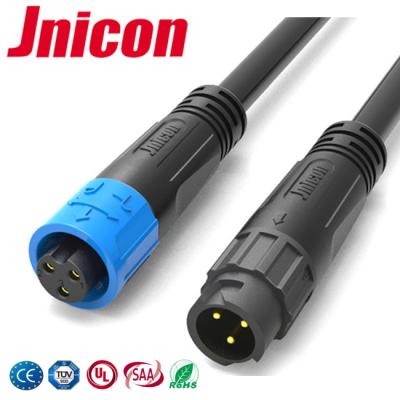 China M12 300V LED 3 Pin Waterproof Connector Push Locking Cable Outdoor Connector IP67 for sale