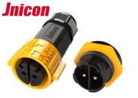China Yellow Color IP67 2 Pin Connector Gold Plated Multi - Core Structures for sale