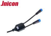 China Industrial Waterproof Cable Connector IP67 Sealed F Branch 2 Ways Screw Locking Style for sale