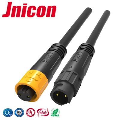China Jnicon 10A M12 2 Pin Molded Cable Connectors Outdoor Waterproof Quick Disconnect for sale
