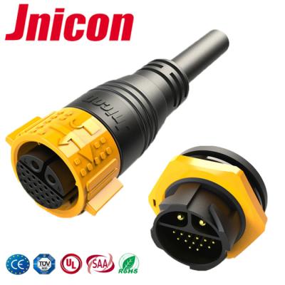 China M25 Quick Disconnect IP67 Wire To Board 2+20 Pin 30A Plug Socket Connector for sale