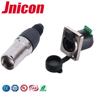 China UL94-V0 IP44 IP65 RJ45 Socket Plug Waterproof panel mount Connectors 500V for sale