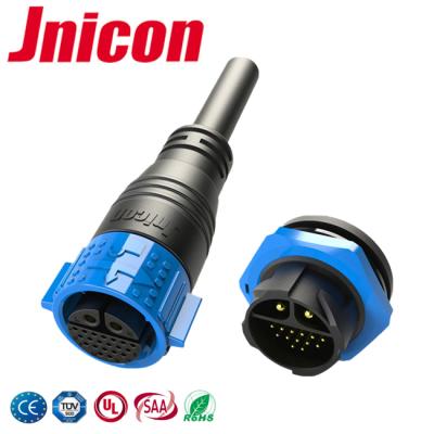 China M25 Brass Gold-Plated Waterproof Plug Socket Multi Pin 22 Pin Signal Power Connectors for sale