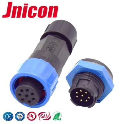 China IP68 Push Lock 8 Pin Waterproof Connector 300V M16 Circular Connector for sale