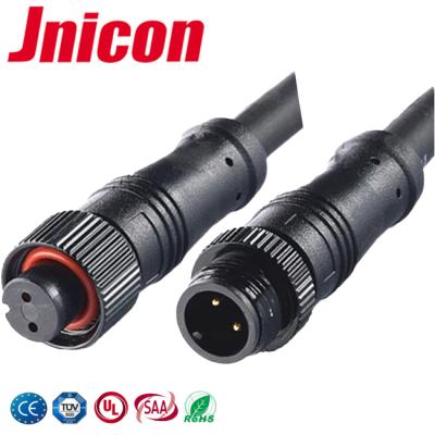 China 10A M12 Waterproof Electrical Connectors 300V LED Core Power Cable Connectors for sale