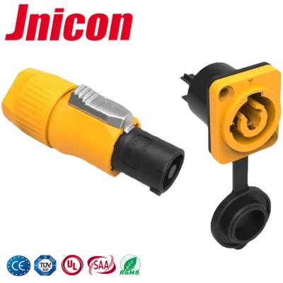 China Jnicon 20A Water Tight Electrical Connector IP65 Powercon Plastics Waterproof Plug Socket for sale