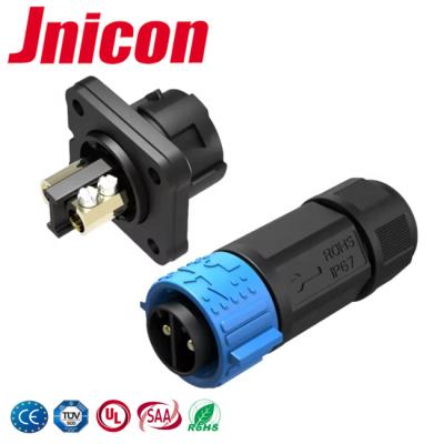 China 50A M25 2 Pin Circular Power Connector IP67 Electrical Wire To Board Connectors for sale