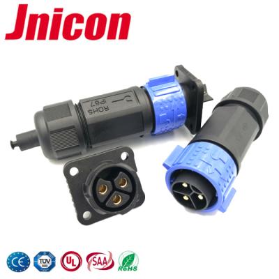 China 3 Pin Circular Push Pull IP67 Waterproof Connectors 50A 600V For Industrial Automation for sale