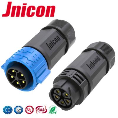 China Gold Plating Round Waterproof Connector M25 5 Pin Quick Lock DC Power Connector for sale