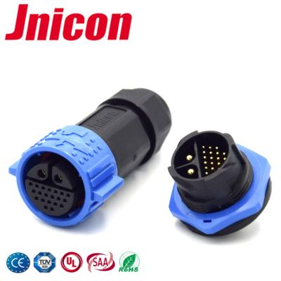 China 20A 300V Power Signal Connector M19 2+20 Pin Cable To Board IP67 Waterproof Connector for sale