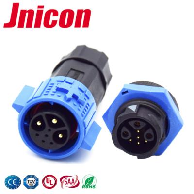China 3+5 Pin M19 15A+5A Waterproof Quick Connect Wire To Board Push Lock Connectors for sale