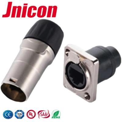 China -25℃ - 80℃ RJ45 Connector IP44/IP65 Waterproof Signal Panel  Mount Connector for sale
