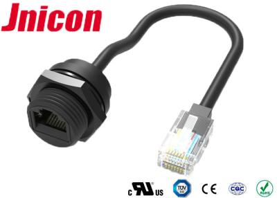 China IP68 RJ45 Waterproof Connector Front Panel Mount 8P8C With Cable for sale