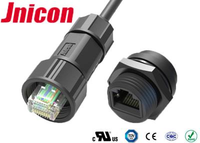 China Female Waterproof Rj45 Socket PA66 Nylon Round Ethernet Connectors for sale