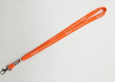 China durable orange  stylish custom tuber polyester lanyard with metal hook for sale