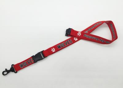 China Nice Red silk screen  Lanyards with plastic detachable  buckle for sale