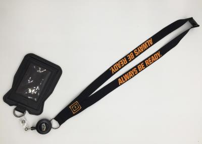 China OEM Black Breakaway Lanyard , Polyester Lanyards With Badge Holder for sale