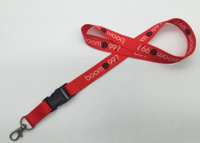 China Nice Looking Dye Sublimation Lanyards / Black And Red Lanyard For School Id for sale