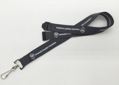 China durable grey color stylish custom silk screen  polyester lanyard with metal hook for sale