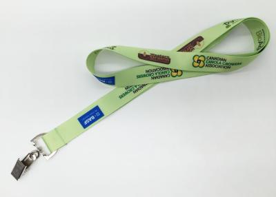 China Nice Looking Blue Logo Dye Sublimation Lanyards Flat Polyester Material for sale