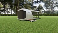 China 8.5x3.3x3.2M Mobile Space Capsule House with Bedroom, Living Room & Bathroom - 8 Ton Prefab Modular Unit for sale