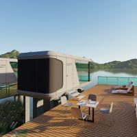 China 5.8x3x3.2 Meter Mobile Space Capsule Hotel - 6 Ton Prefab Tiny House with Bedroom & Bathroom for sale