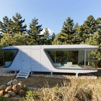 China Fiberglass Modular Capsule House Portable with MGO Board Floor 200 Units Capacity for sale