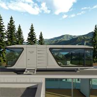 China Modern Luxury Prefabricated Space Capsule House 38 Sqm Steel Frame with Balcony Smart Control for sale
