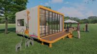 China Fullking A33 Apple Cabin Office - Compact Steel Garden Office for 1-3 People with Solar Panel Integration for sale