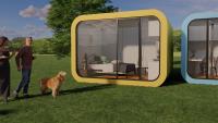 China Fullking A33 Apple Cabin Office - Compact Steel Garden Office for 1-3 People with Solar Panel Integration for sale
