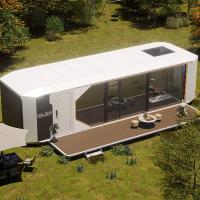 China Minimalist Tech Style Ecocapsule Tiny House 11500x3400x3400mm Steel Structure with Solar Panels for sale
