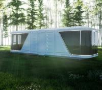 China Eco Smart K7 Space Capsule 6mm Tempered Glass Galvanized Steel Prefab Home for sale