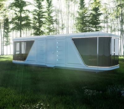 China Eco Smart K7 Space Capsule 6mm Tempered Glass Galvanized Steel Prefab Home for sale
