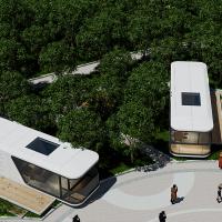 China Fuqian Luxury Camping Space Capsule Steel Sandwich Panel Hotel Room B7 CE ISO for sale