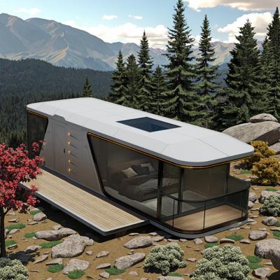 China Prefabricated Outdoor Villa Mobile Capsule House 11.5M x 3.3M with Kitchen and Door Lock for sale