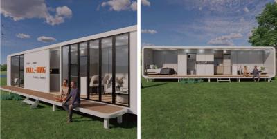 China Space Capsule Hotel Mobile Home 10KW Prefab House Galvanized Steel Frame Custom Size for sale