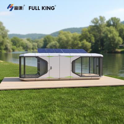 China Galvanized Steel Frame Space Capsule House Solar Ready 20ft Prefab Living Unit for sale
