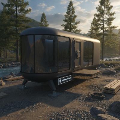 China Grade 9 Waterproof Mobile Capsule House Fluorocarbon Aviation Aluminum Alloy 10000 Kg LED Lights for sale