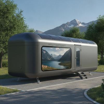 China Mobile Capsule House Fluorocarbon Aviation Aluminum Alloy Grade 9 Waterproof 20.8.5m 11.5m Solar Panel for sale