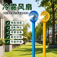 China Outdoor Water Mist Cooling Fan with 5000 Sqm/hour Airflow, Copper-wound Motor, and IP54 Waterproof Rating for sale