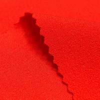 China Red Polyester Scuba Knit Fabric 280 GSM 150cm Width with Crepe Effect - 94% Polyester 6% Spandex for sale