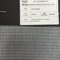 China Polyester Rayon Spandex Bird Check Yarn-Dyed Fabric 260 GSM 57/58 Inch for Garment Manufacturing for sale
