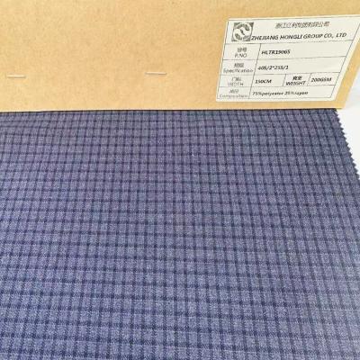 China TR Grid Patterned Fabric 200 GSM 150 CM Width for Ladies Jackets and Suits - 75% Polyester 25% Rayon Blend for sale