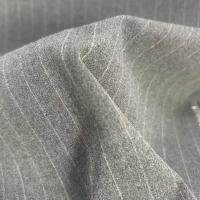 China 63% Polyester 33% Rayon 4% Spandex Melange Stripe Fabric 250GSM 148CM for Suiting and Blazers for sale
